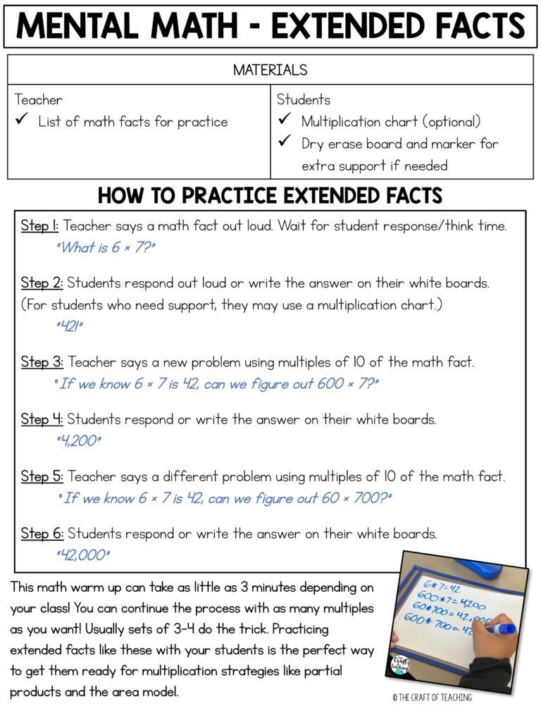 4 Easy and Fun Math Warm-Ups to Improve Number Sense - The Craft Of ...