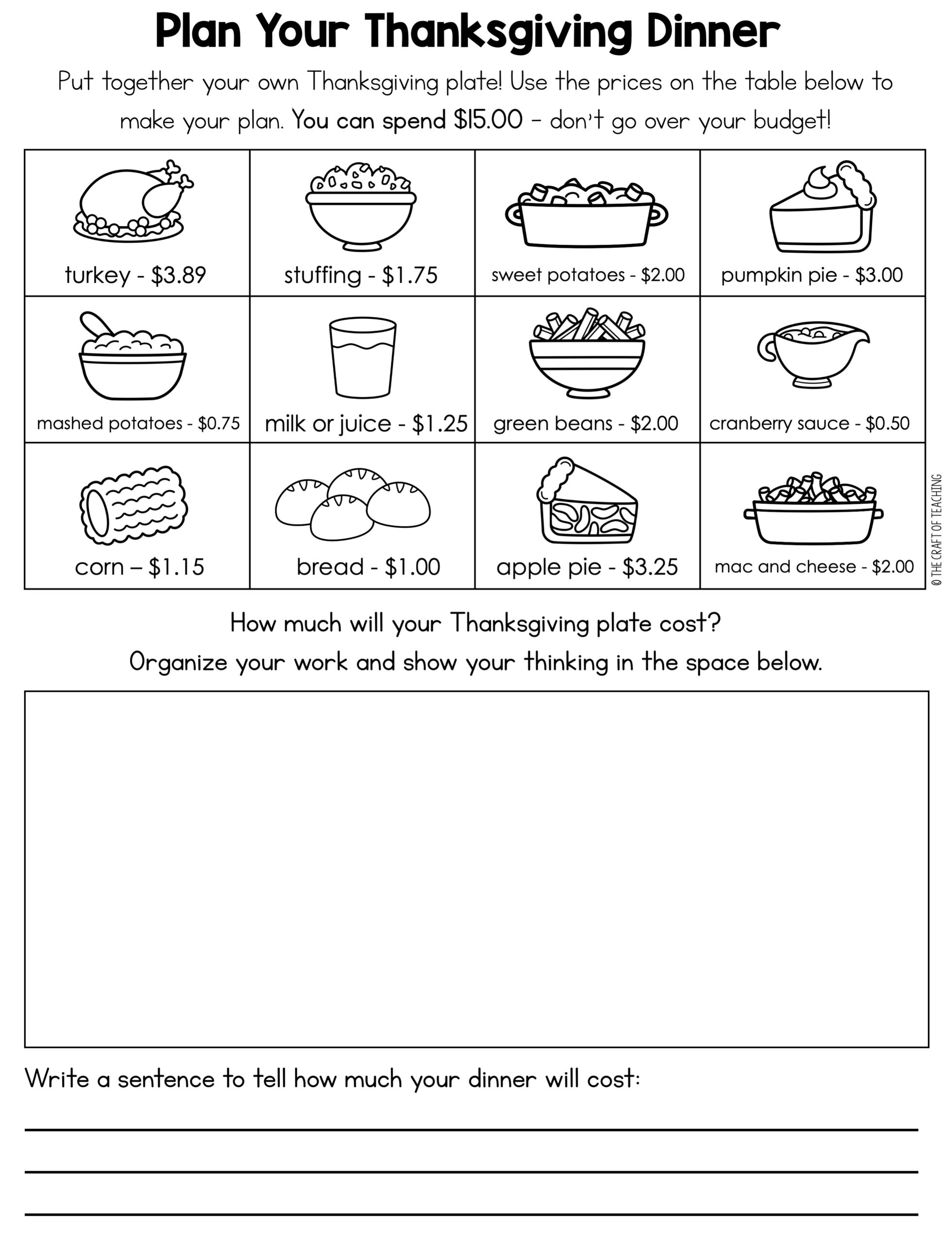 Thanksgiving Activities for Upper Elementary - The Craft Of Teaching